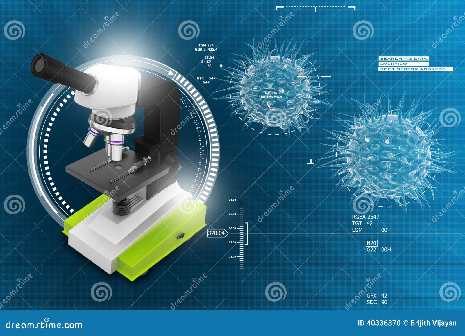 Microscope on Abstract Background Stock Illustration - Illustration of ...