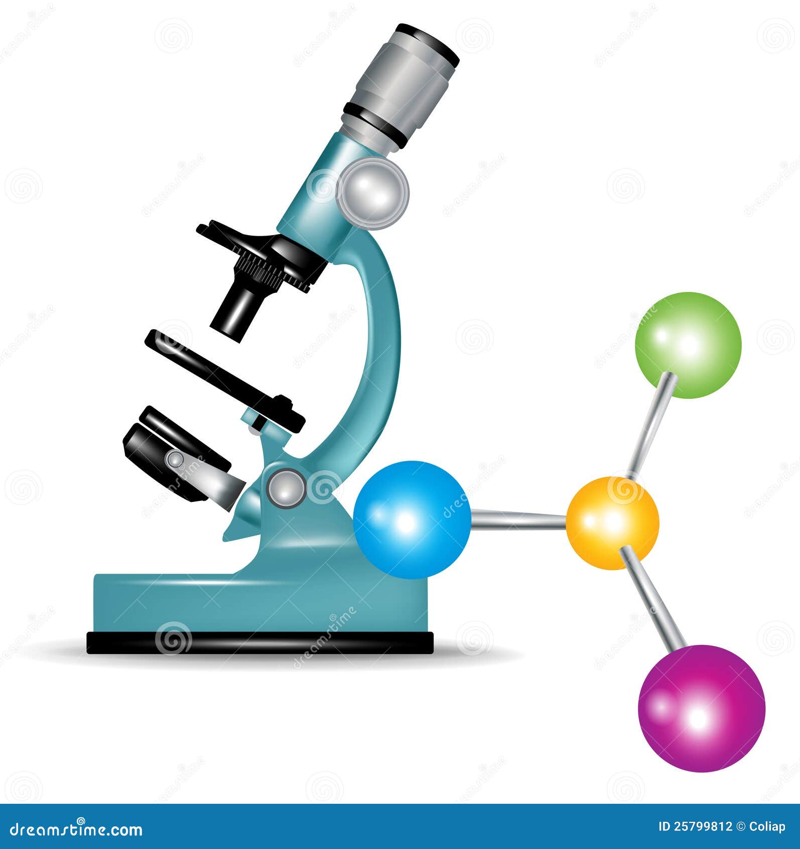 Microscope and Abstract Molecules Stock Vector - Illustration of ...