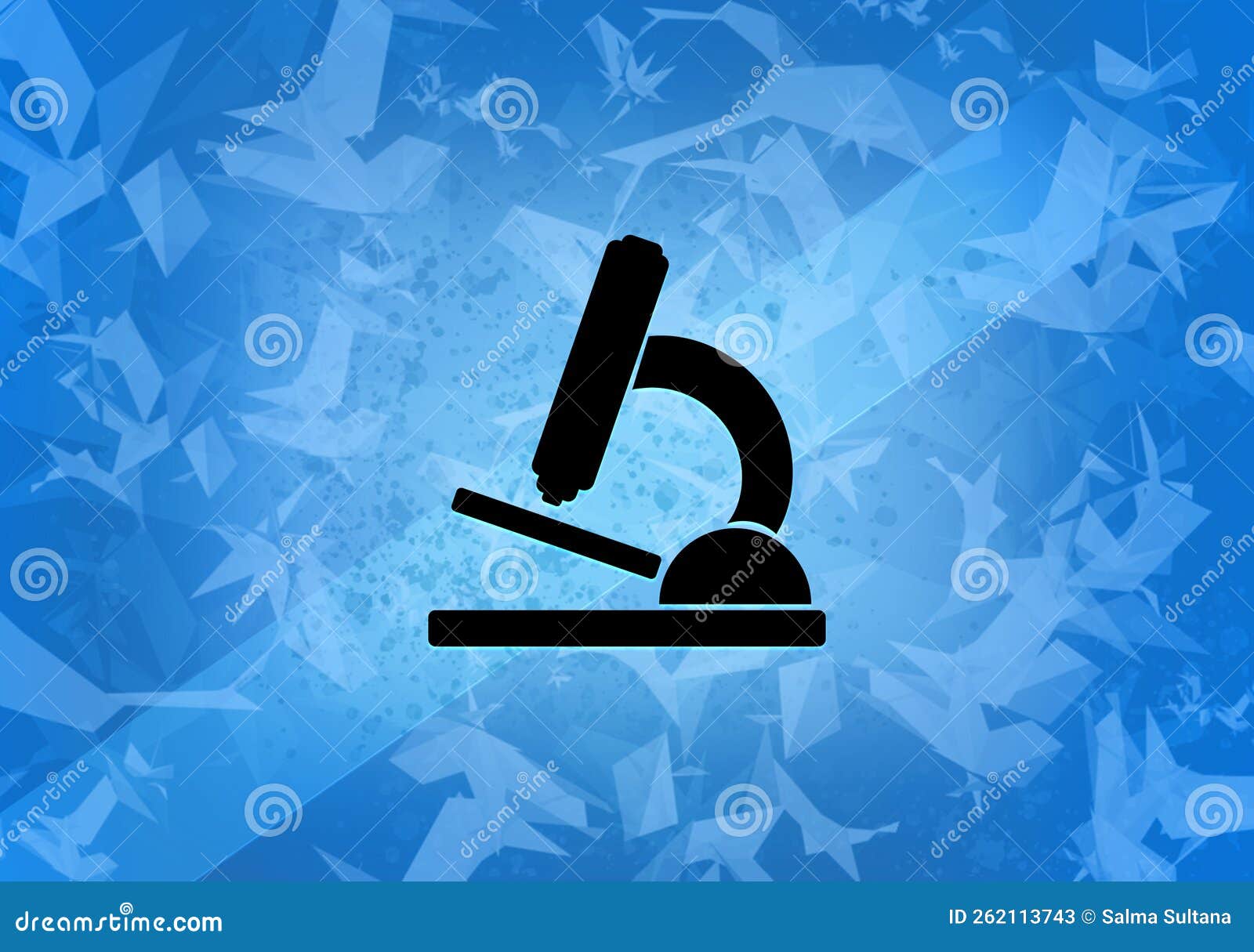 Microscope Aesthetic Abstract Icon on Blue Background Stock ...