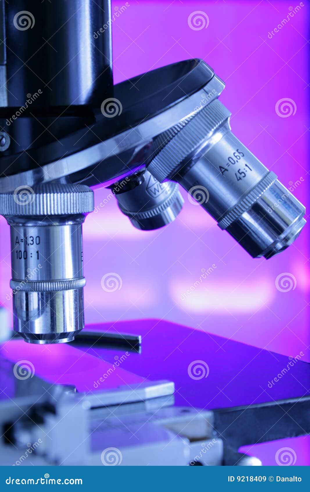 Microscope Against Violet Electrophoresis Results Stock Image - Image ...