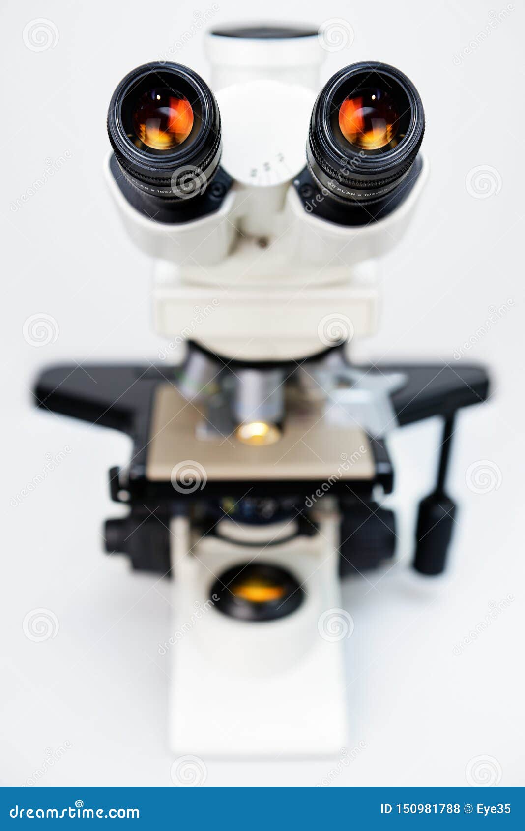 Microscope Against A White Background Stock Photo - Image of scientific ...