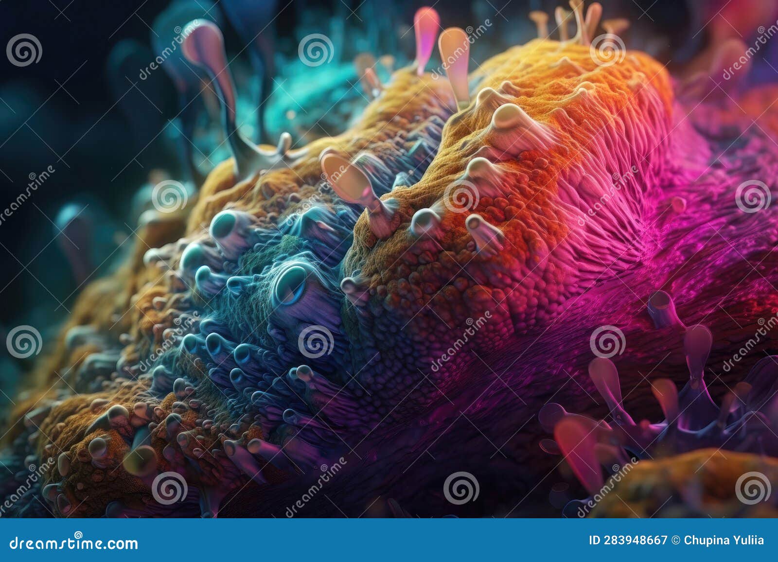 Microscope of Alien Skin. AI Generated Stock Illustration ...