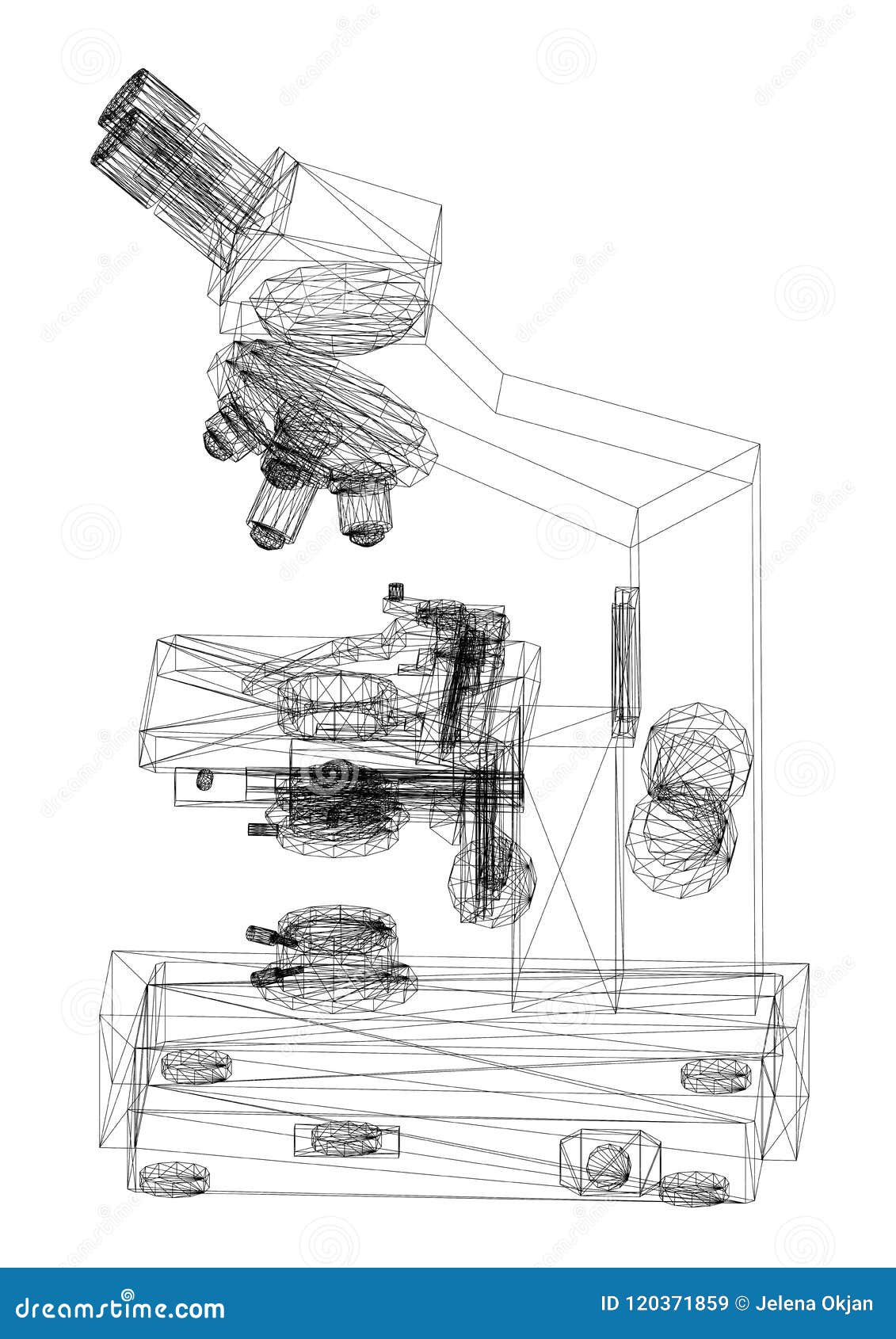 Microscope Architect Blueprint - Isolated Stock Illustration ...