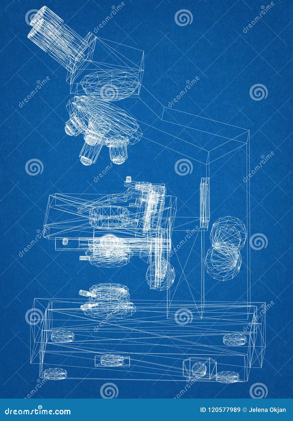 Microscope Architect Blueprint Stock Illustration - Illustration of ...