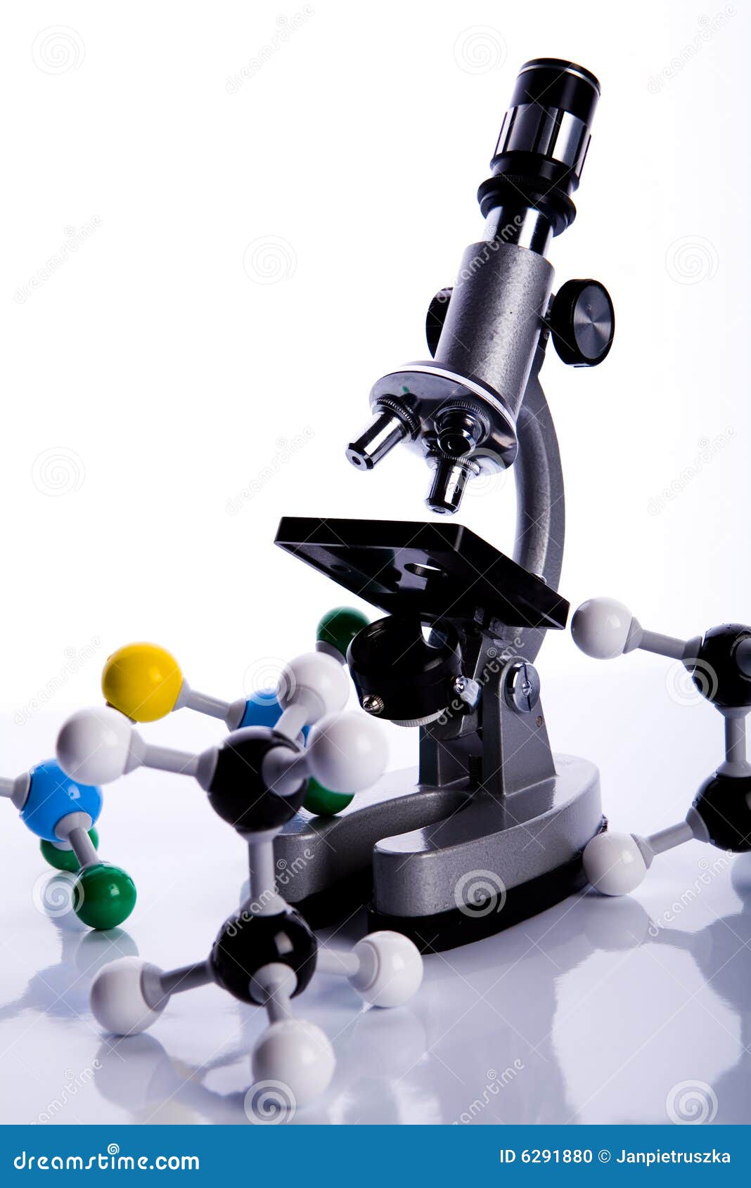Microscope and atom stock photo. Image of experiment, design - 6291880