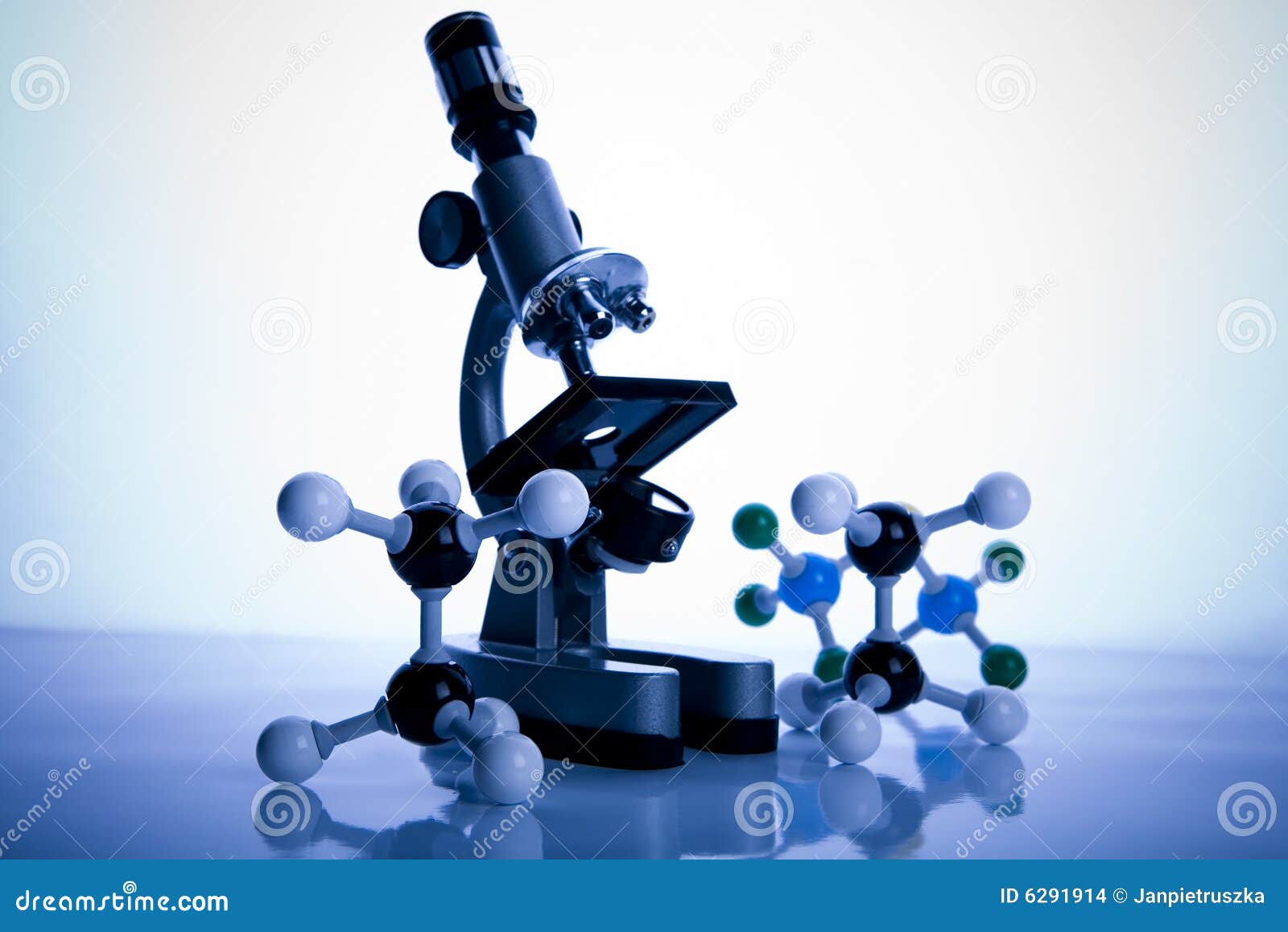 Microscope and atom stock photo. Image of element, experiment - 6291914