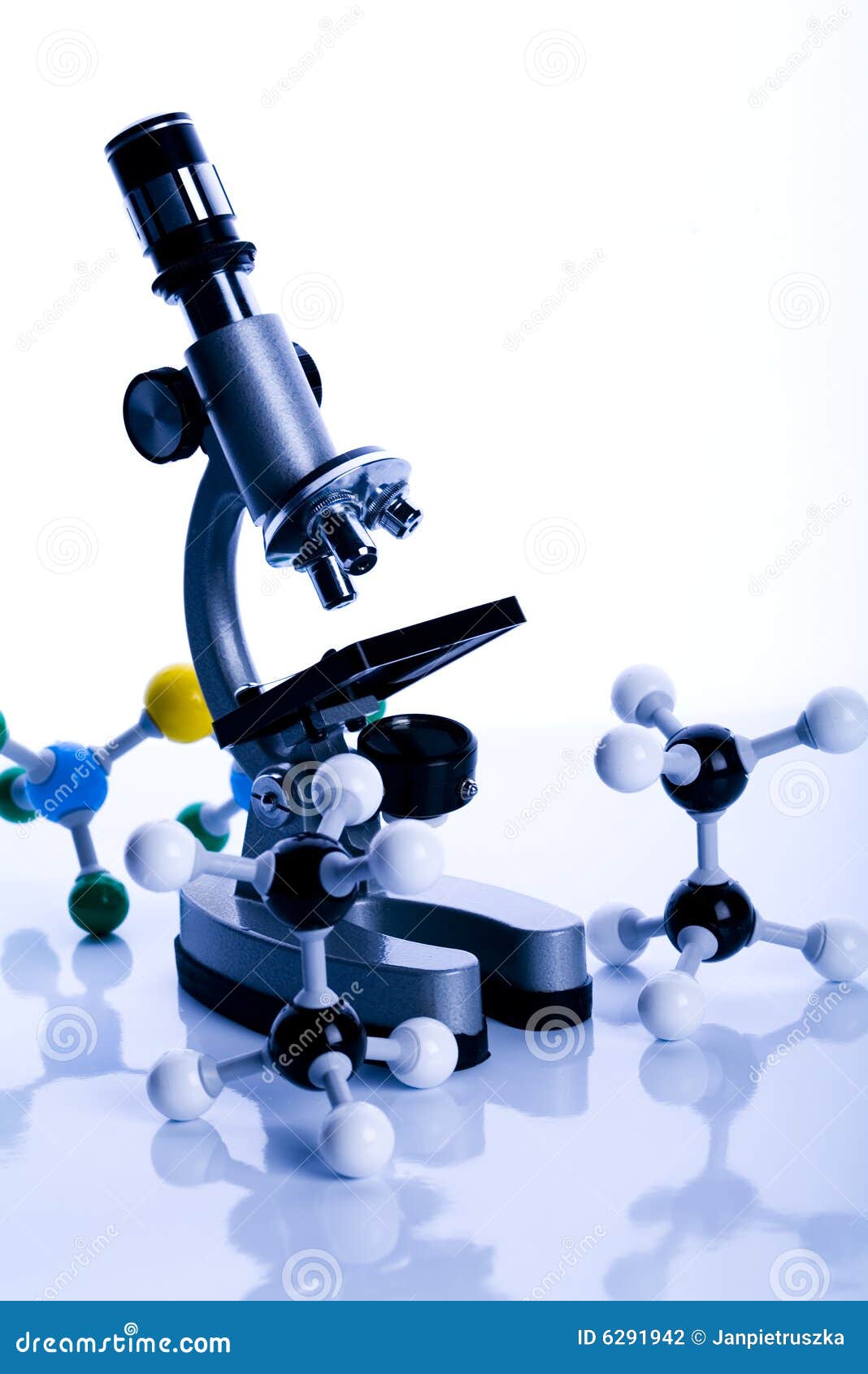 Microscope and atom stock photo. Image of connection, direction - 6291942