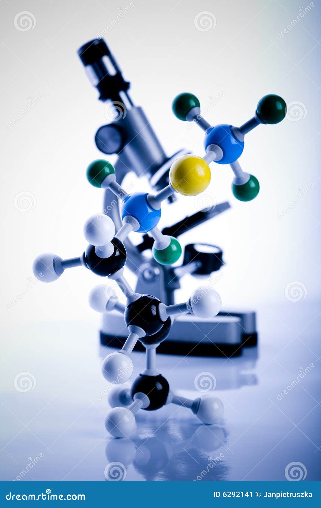 Microscope and atom stock image. Image of painting, organic - 6292141