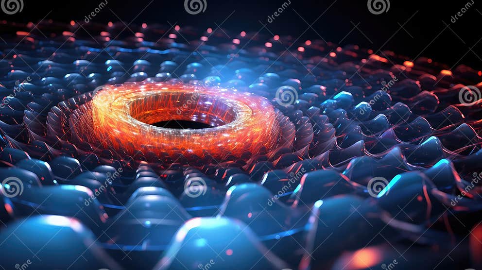 Microscope atom movement stock illustration. Illustration of positions ...