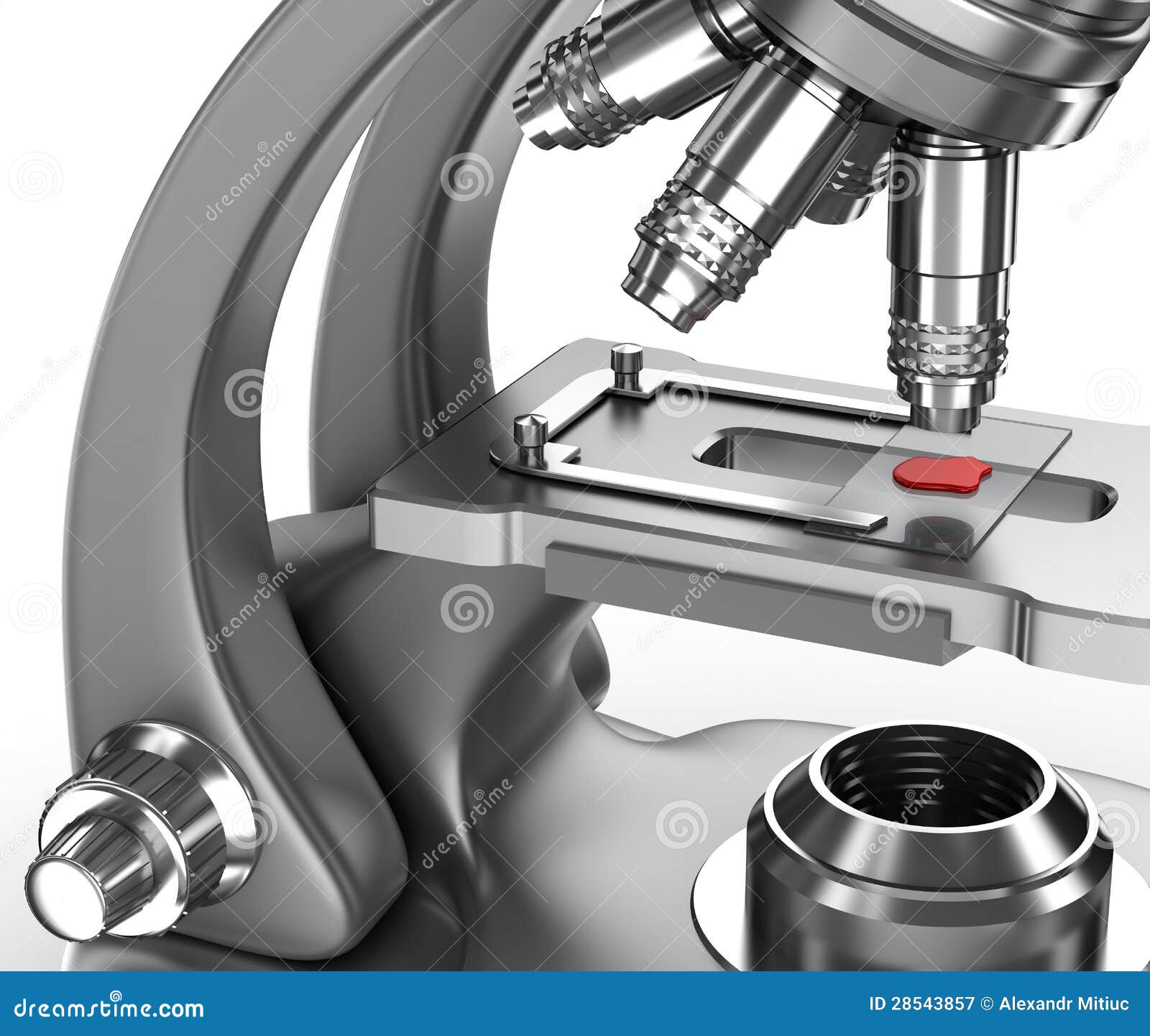 Microscope Avec Une Prise De Sang Sur Une Plaque En Verre Illustration ...