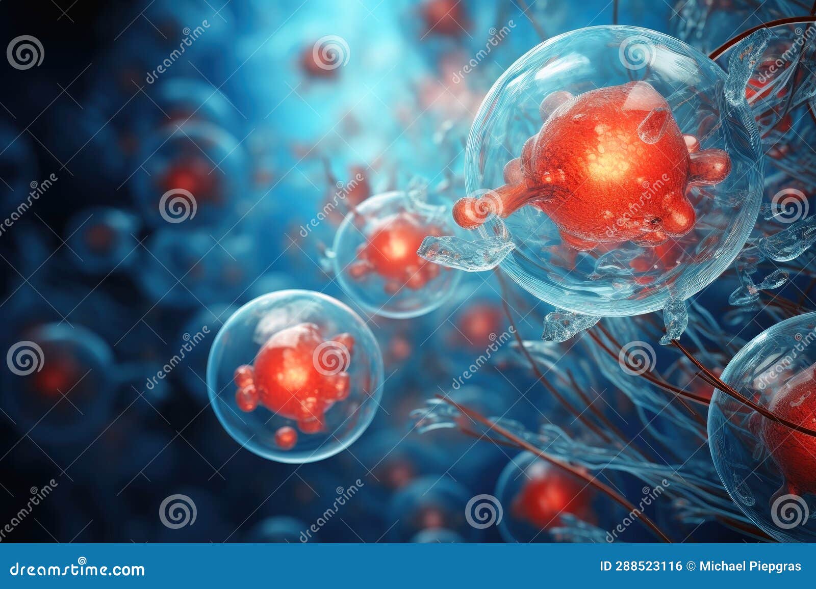 Embryonic Mitosis Stem Cells Colony Tissue Section Magnified Under A ...