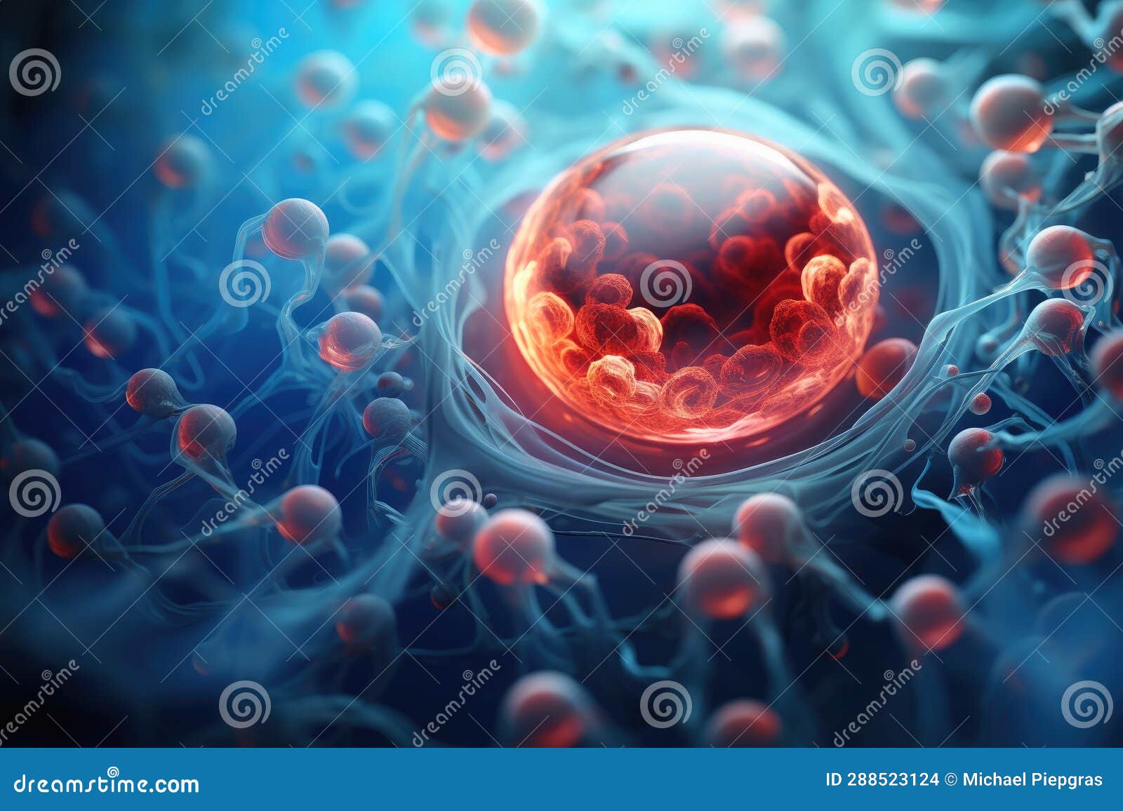 Embryonic Mitosis Stem Cells Colony Tissue Section Magnified Under A ...