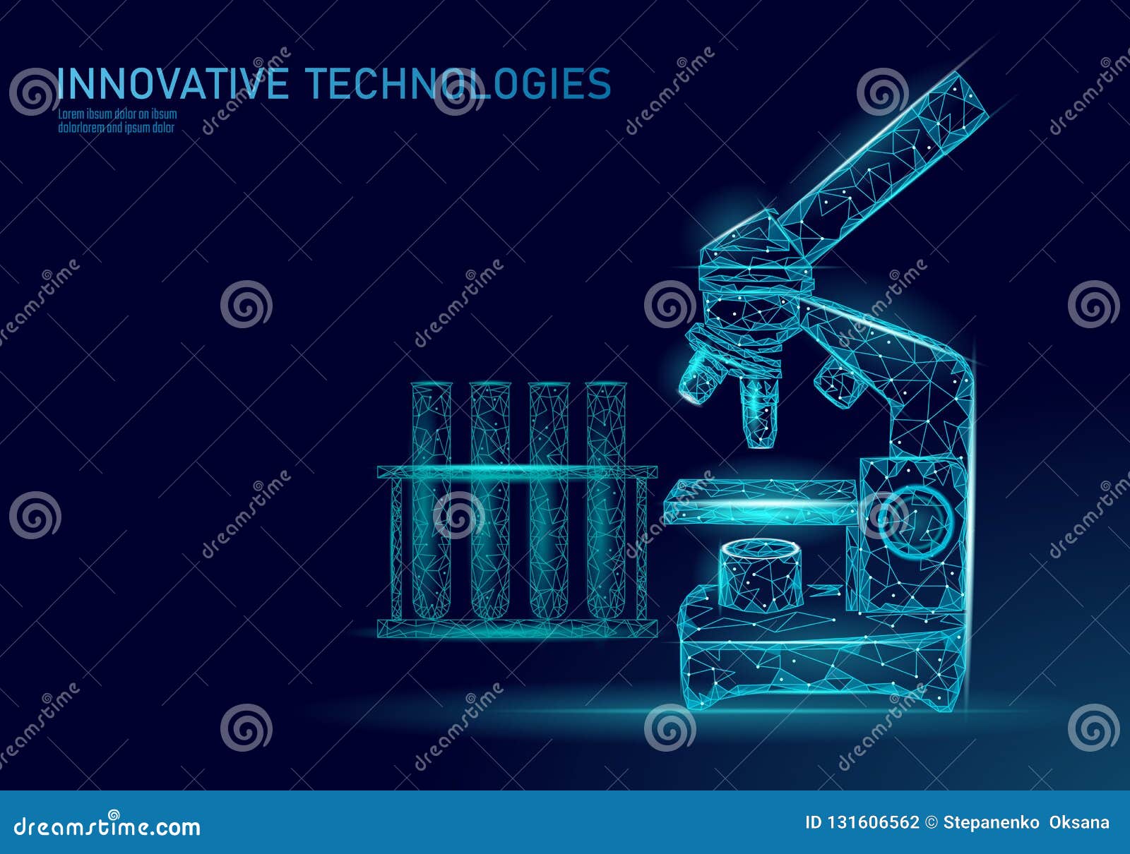 Microscope Bacteria 3D Low Poly Render Probiotics. Laboratory Analysis ...