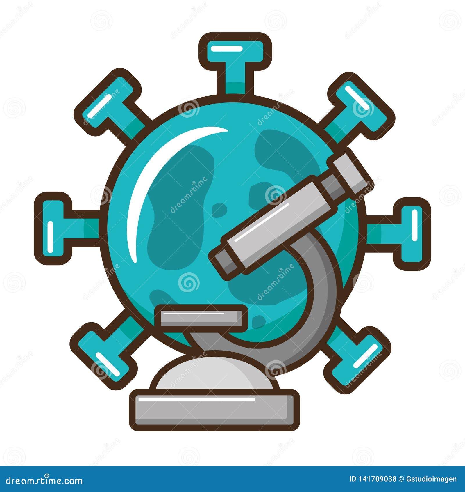 Microscope And Bacteria Cartoon Vector | CartoonDealer.com #79085039