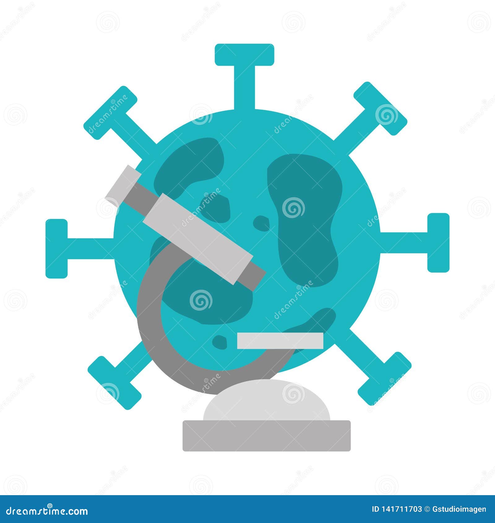 Microscope And Bacteria Cartoon Vector | CartoonDealer.com #79085039