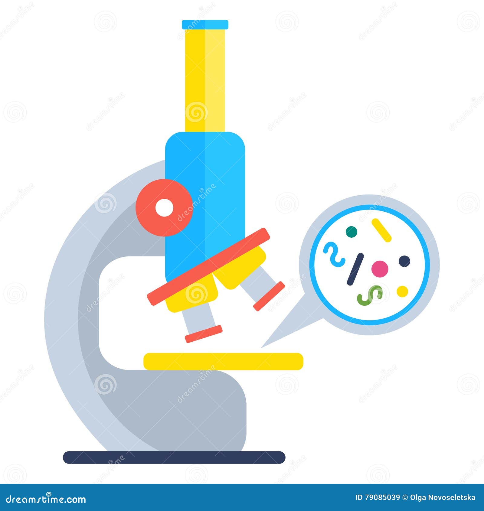 Microscope And Bacteria Cartoon Vector | CartoonDealer.com #79085039