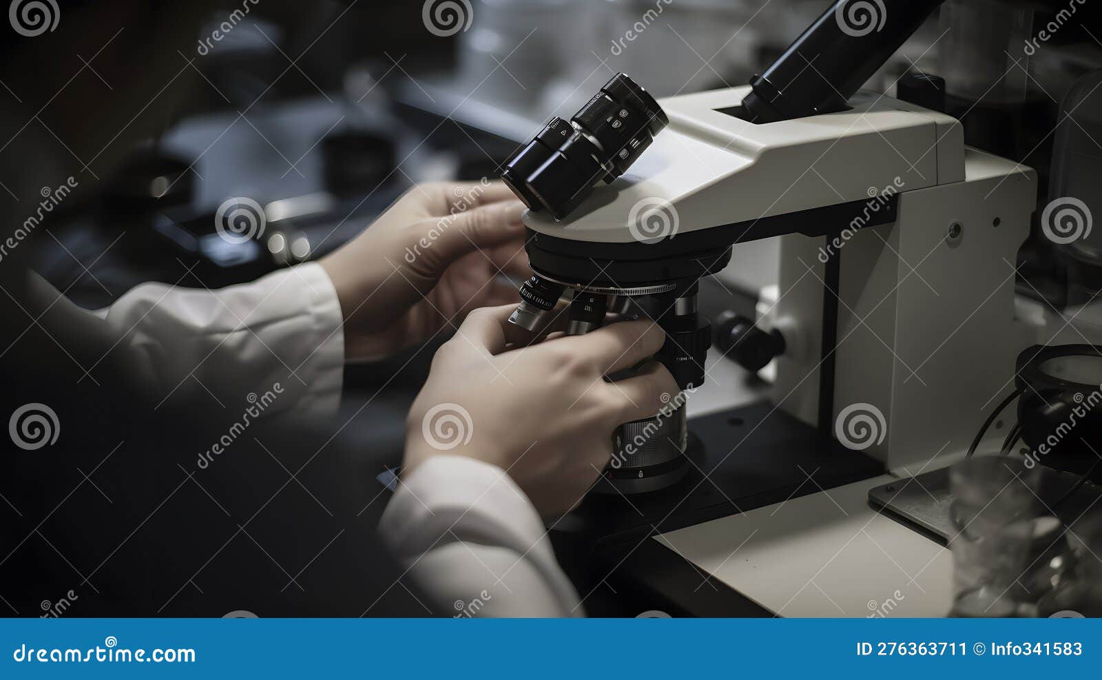 A Microscope Being Used To Examine a Biological Sample One Created with ...