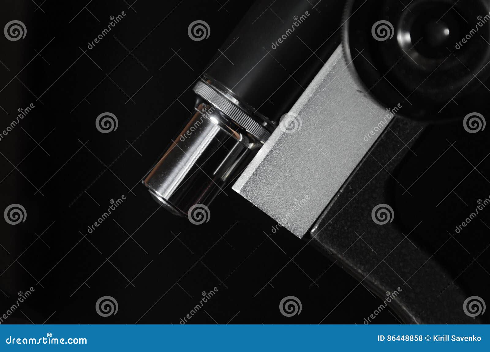 Microscope on Black Background Stock Photo - Image of analysis, lens ...
