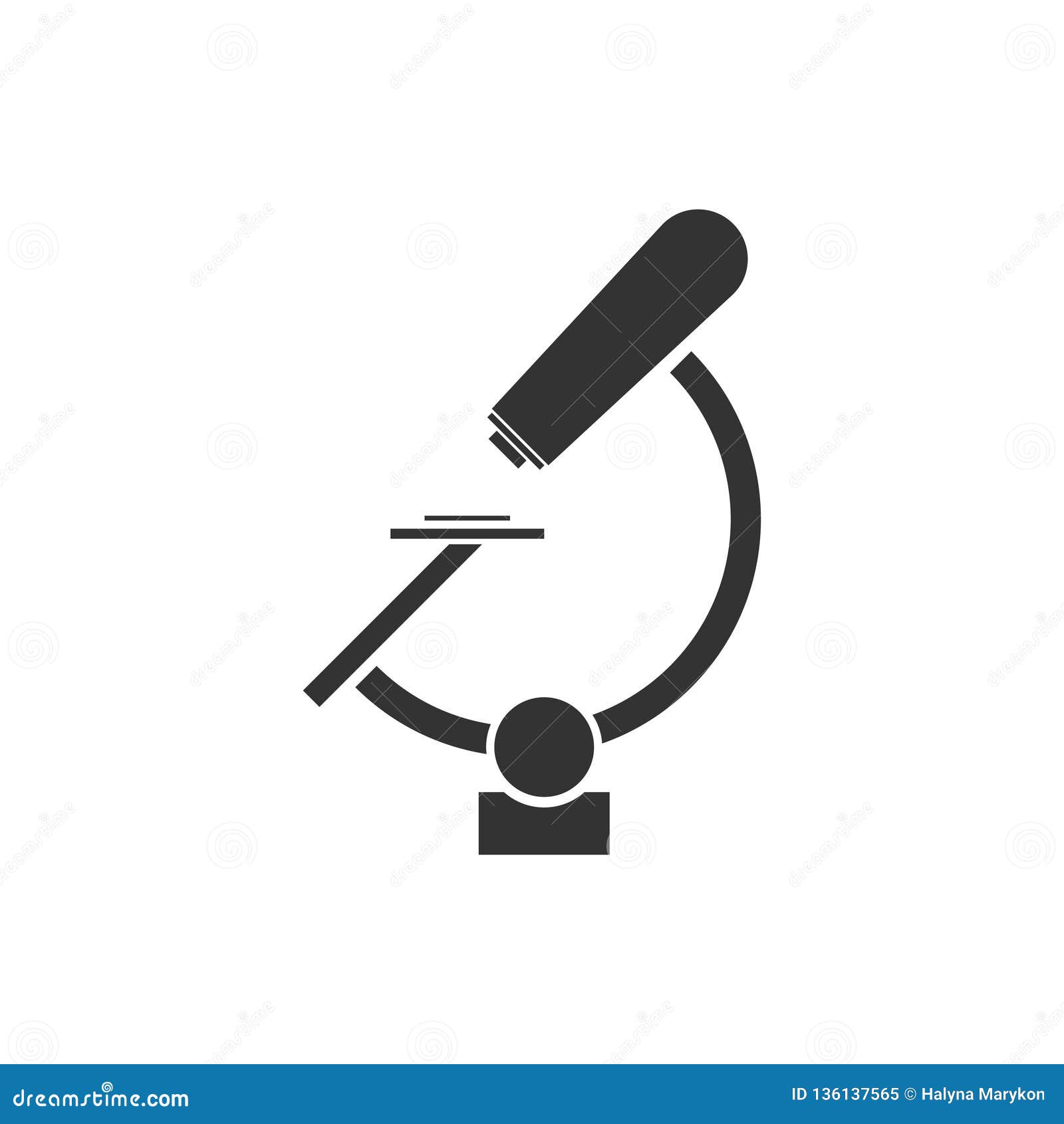 Microscope icon flat stock vector. Illustration of corporate - 136137565