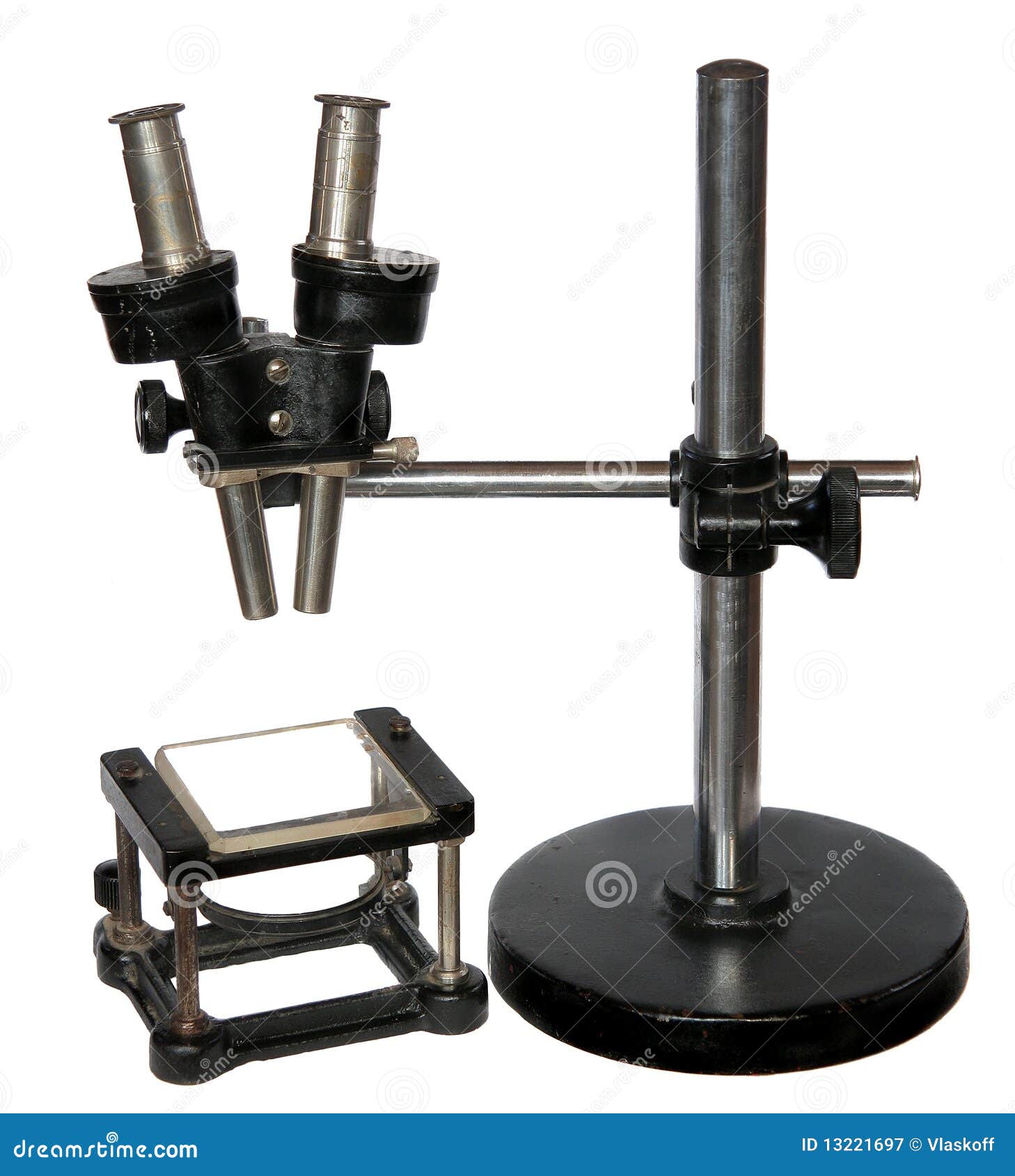 Microscope Black Retro Isolated Stock Image - Image of instrument ...