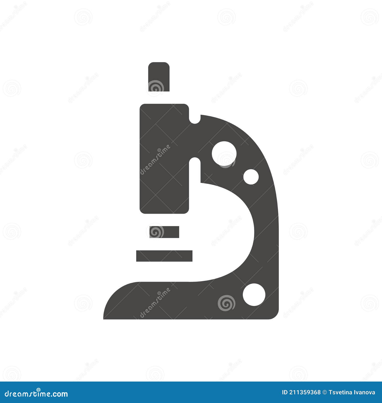 Microscope Black Icon. Biology Research Symbol. Science Tool Vector ...