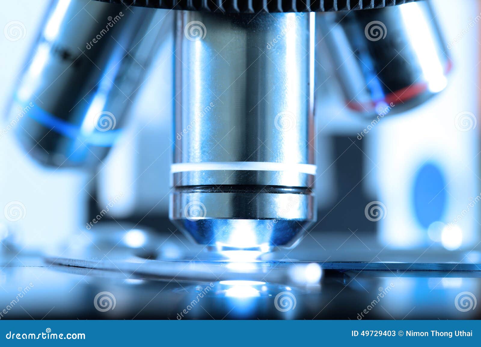 Microscope at the Blood Laboratory Take with Blue Filter Stock Image ...