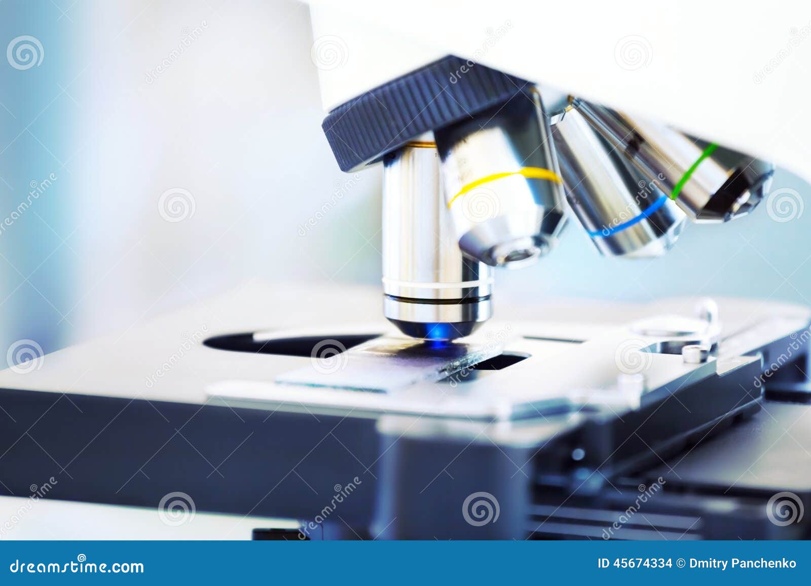 Microscope With Blood Sample Stock Photo - Image of closeup, analysis ...
