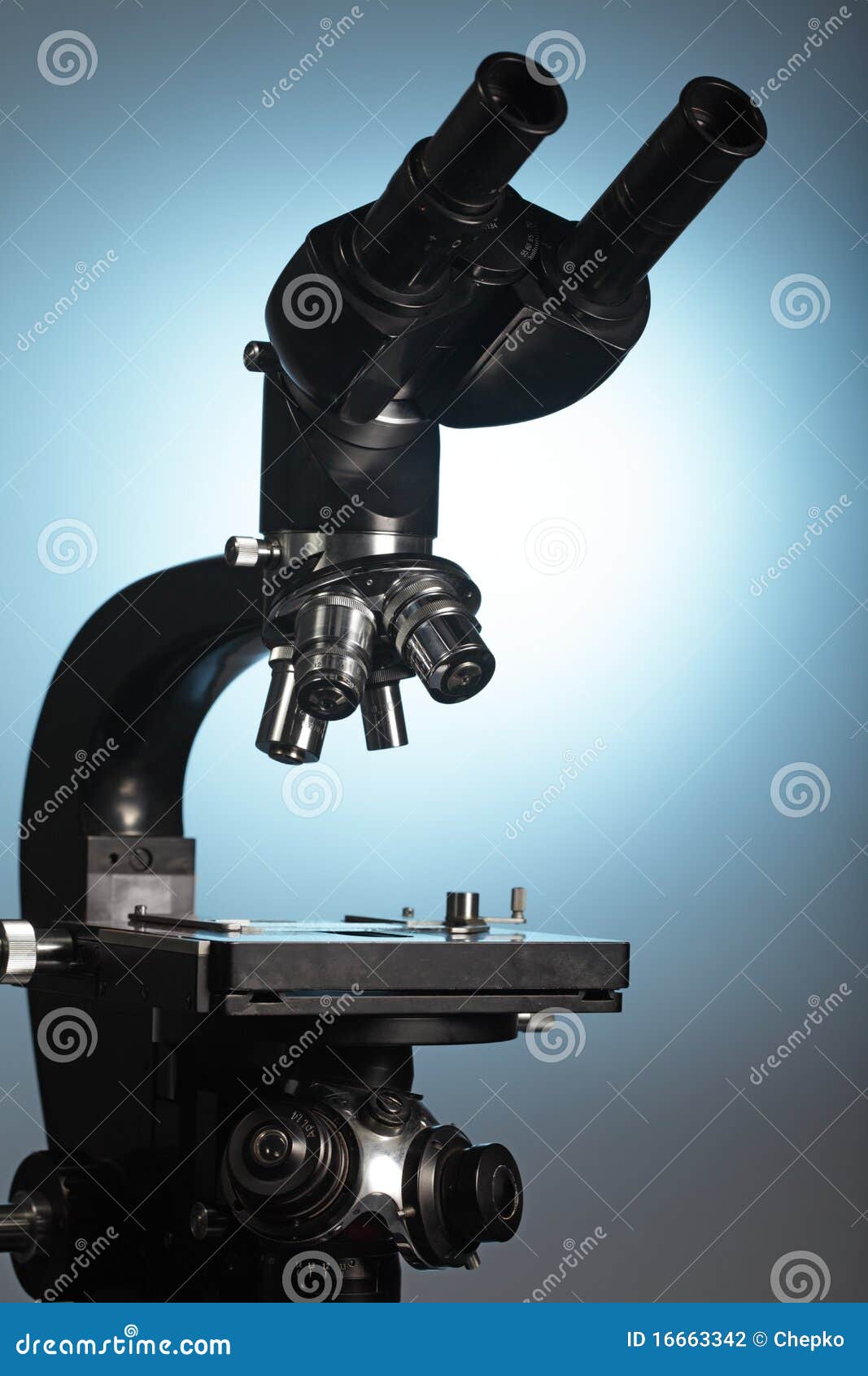 Microscope on Blue Background Stock Photo - Image of high, optical ...