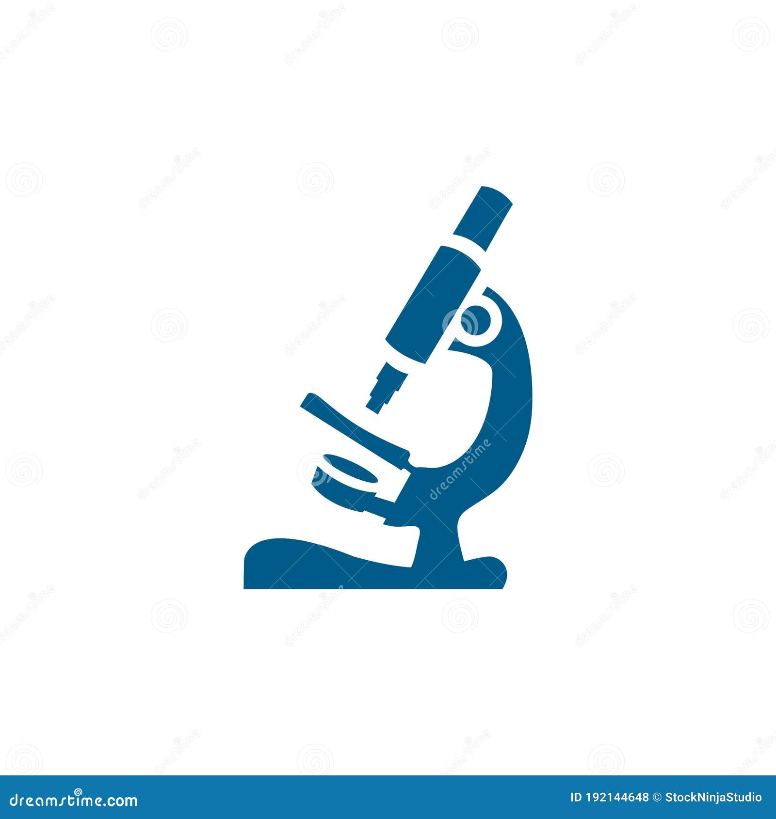 Microscope Blue Icon on White Background. Blue Flat Style Vector ...