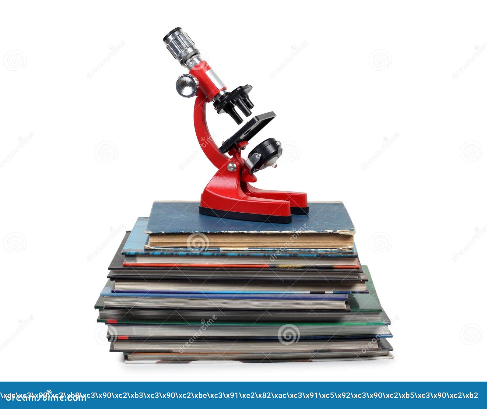 Microscope on books stock image. Image of concept, macro - 34681387
