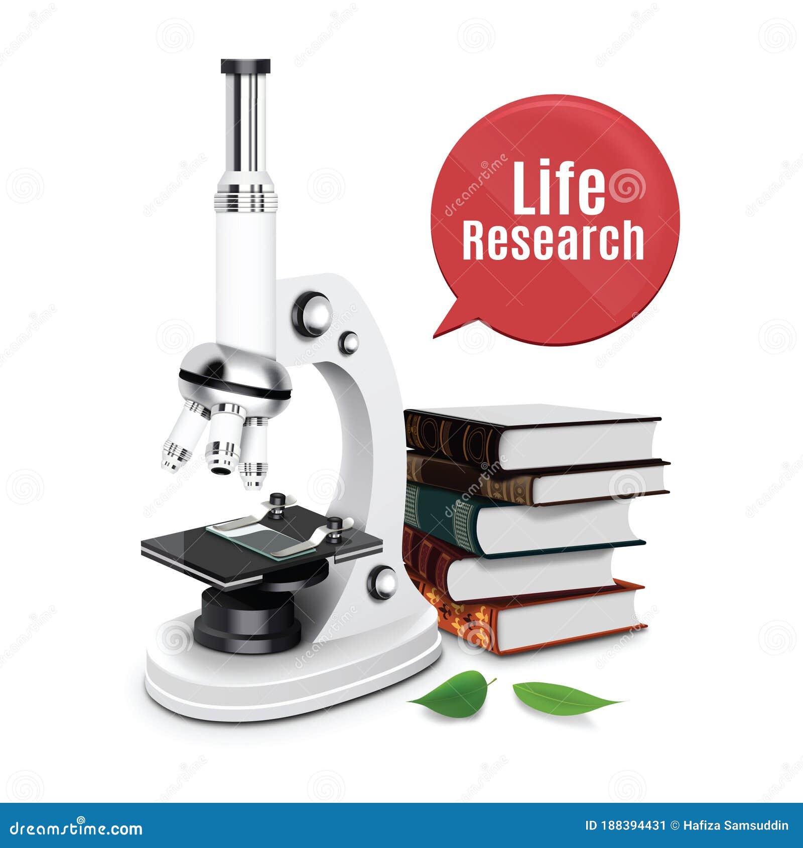 Microscope with Books. Vector Illustration Decorative Design Stock ...