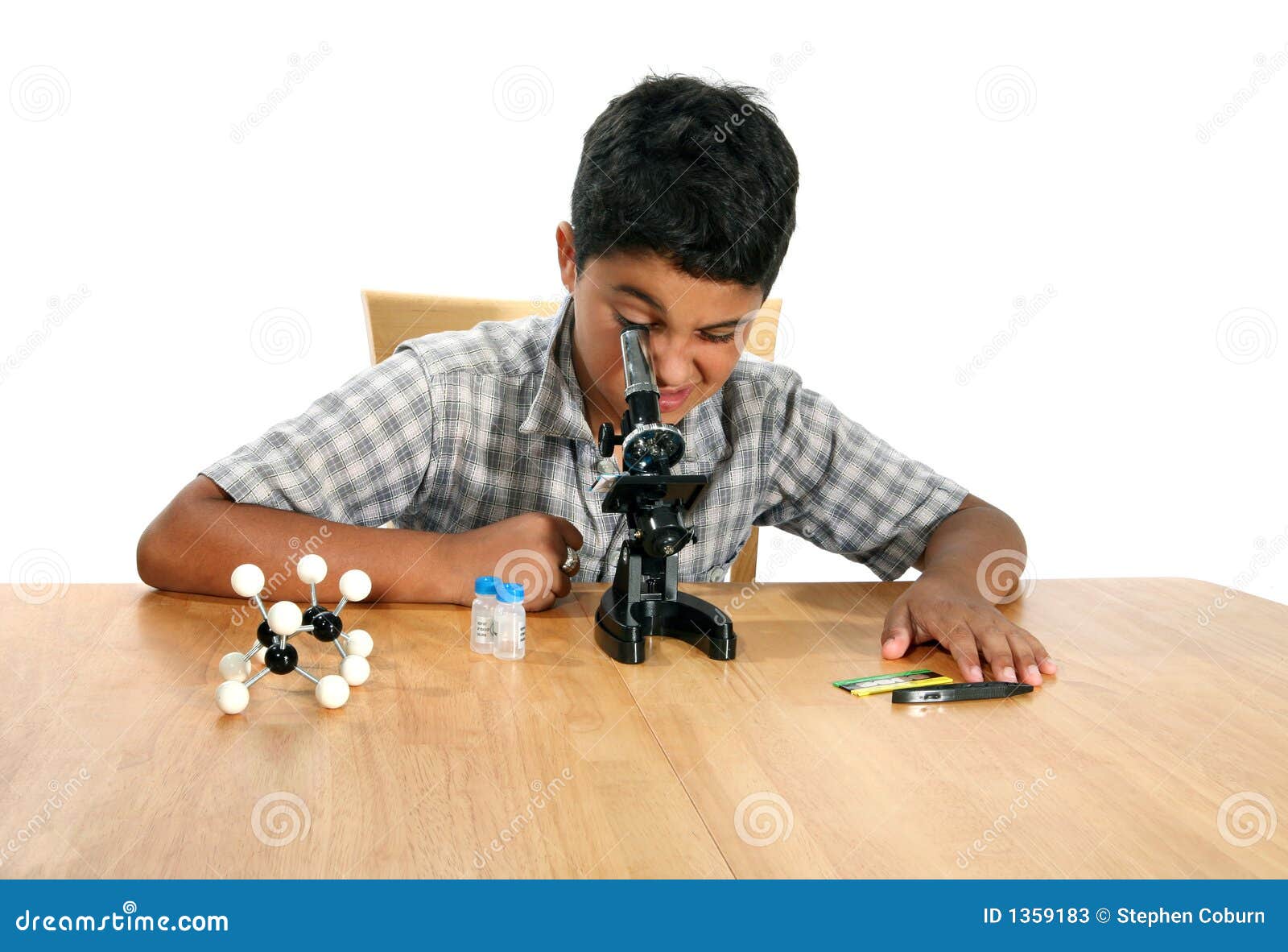 Microscope Boy stock image. Image of geology, examine - 1359183