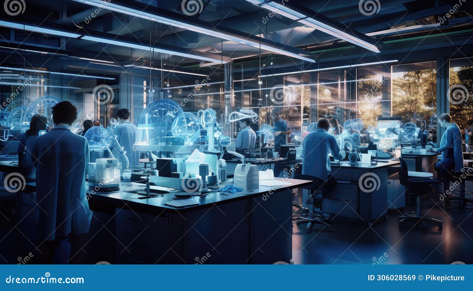 Microscope busy lab stock illustration. Illustration of equipment ...