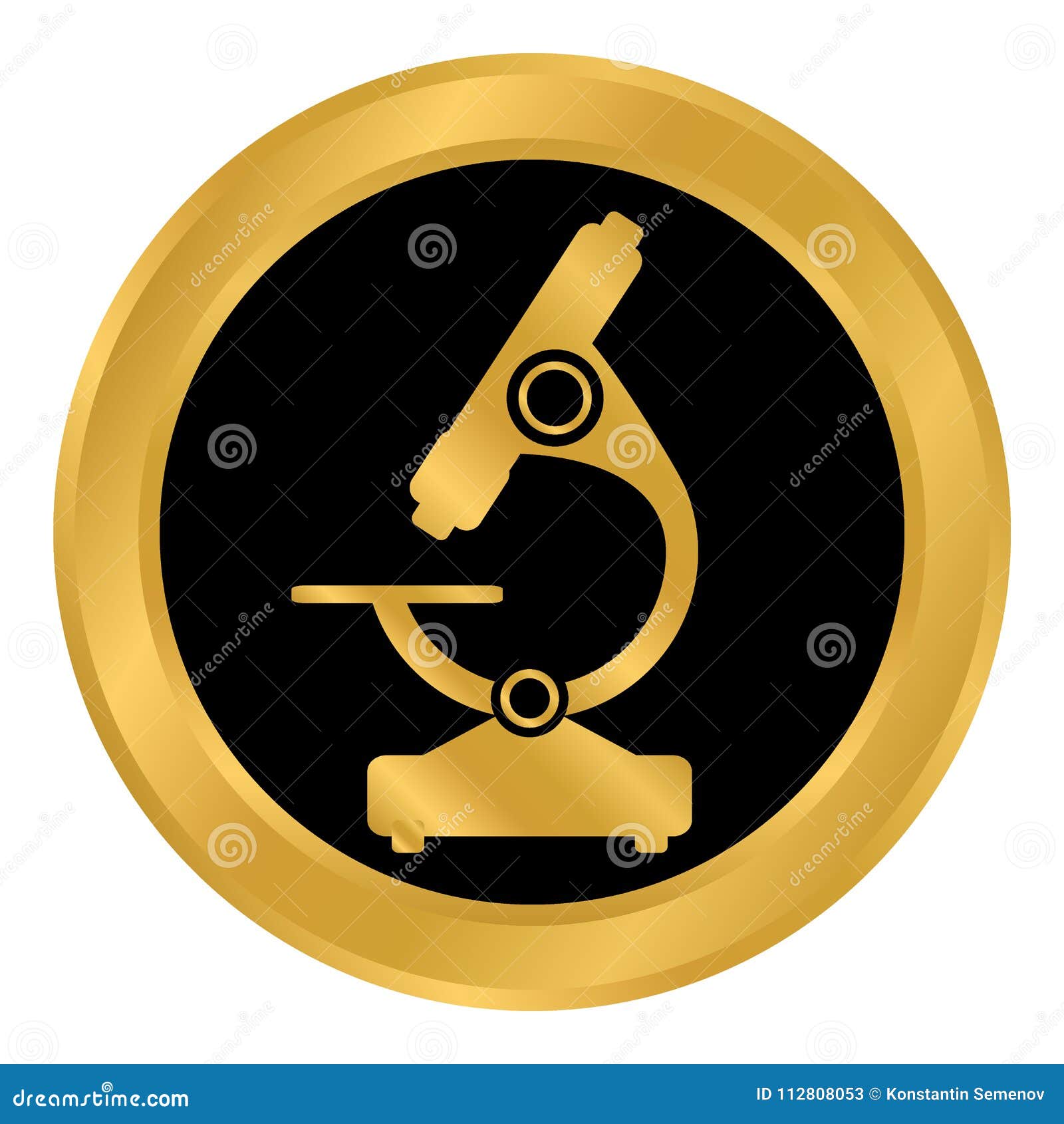 Microscope Button on White. Stock Illustration - Illustration of ...
