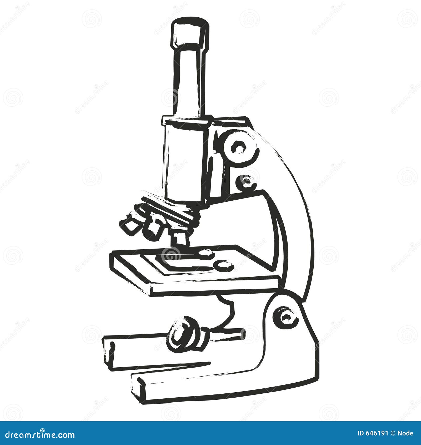 Microscope with Clipping Path Stock Illustration - Illustration of ...