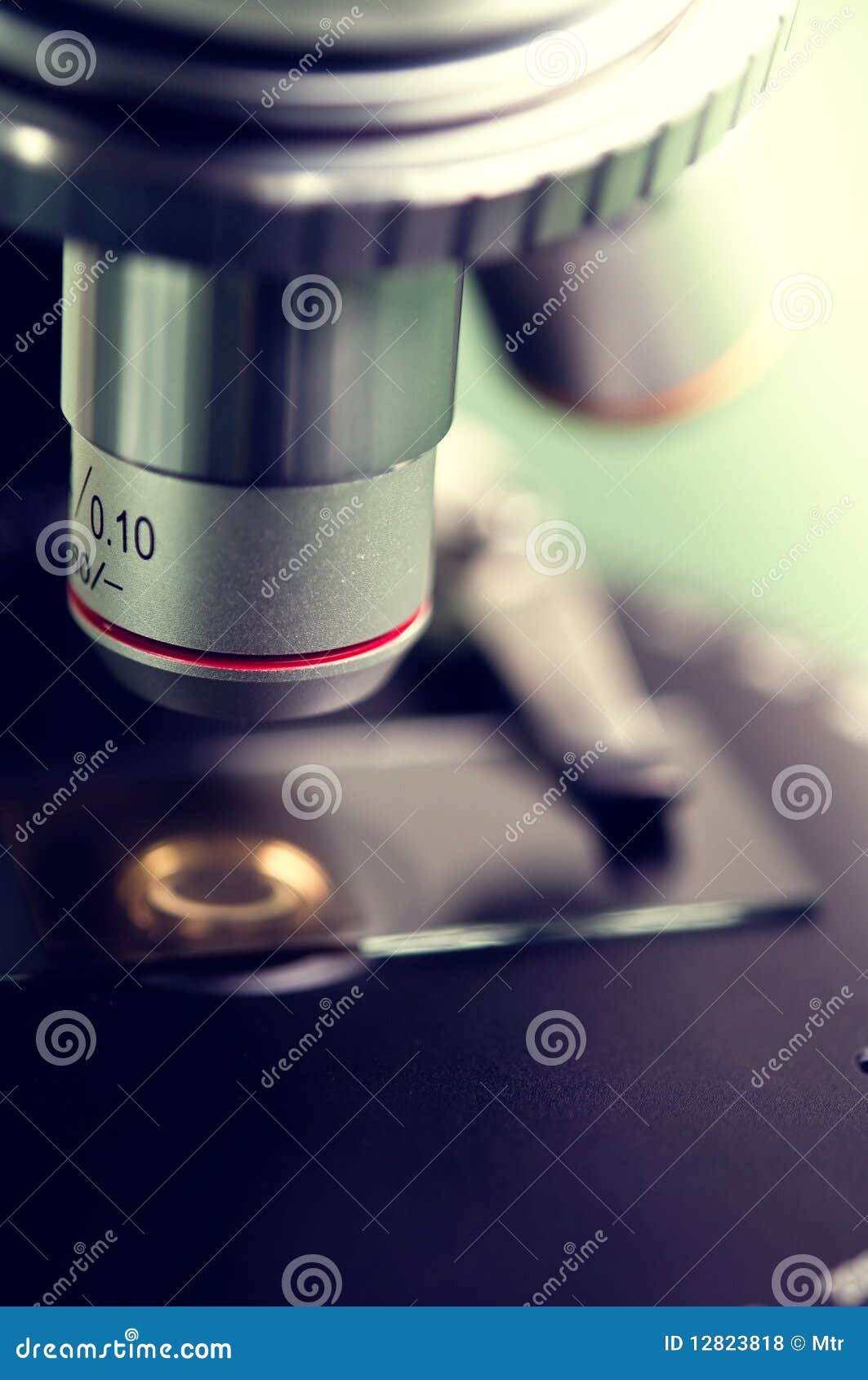 Microscope close-up stock photo. Image of metallic, closeup - 12823818