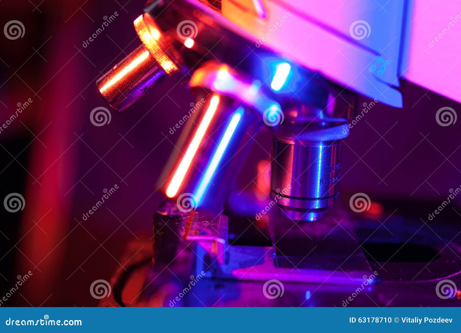 Microscope close up stock photo. Image of slide, light - 63178710