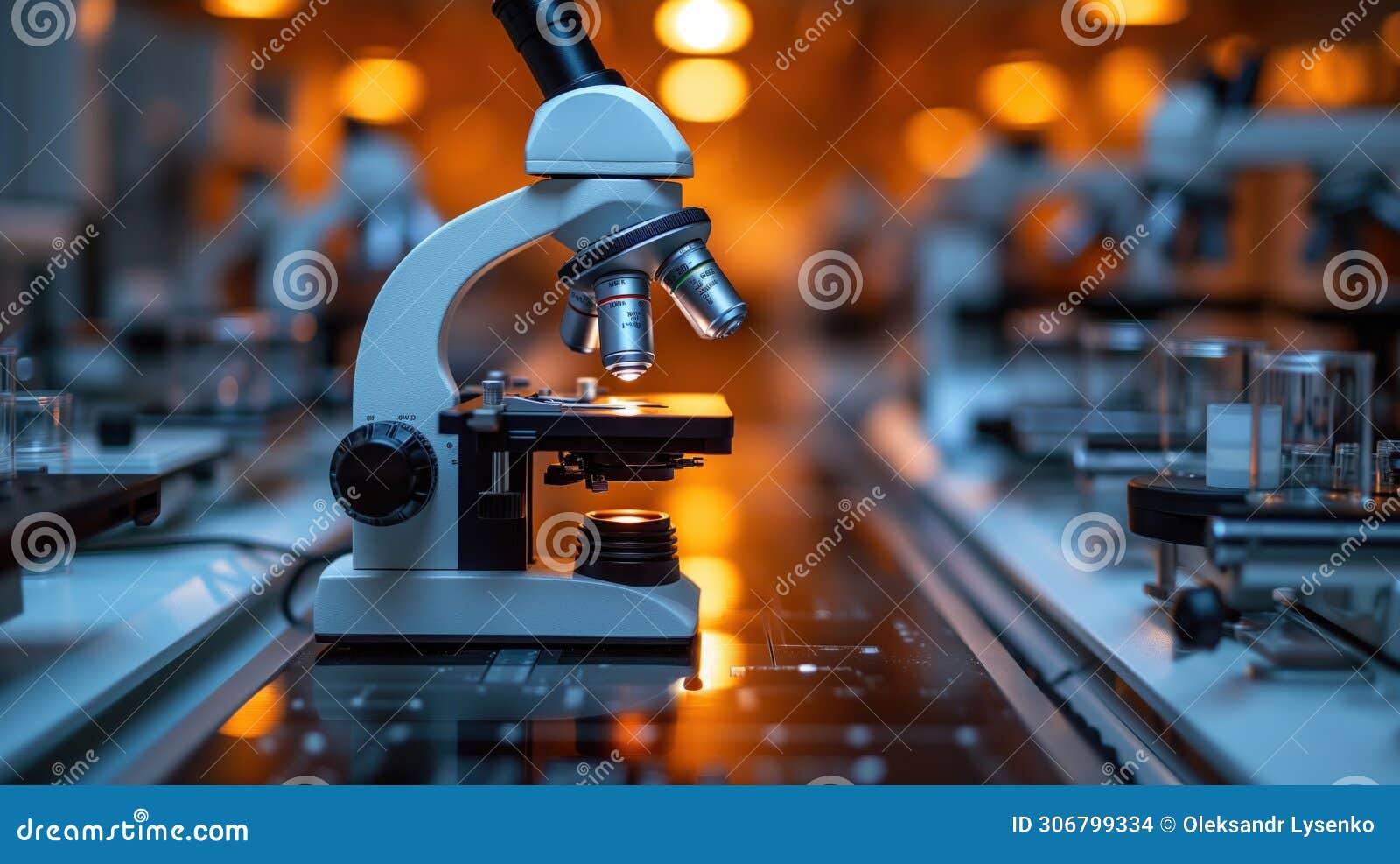 Microscope Close Up Research Laboratory Stock Illustration ...