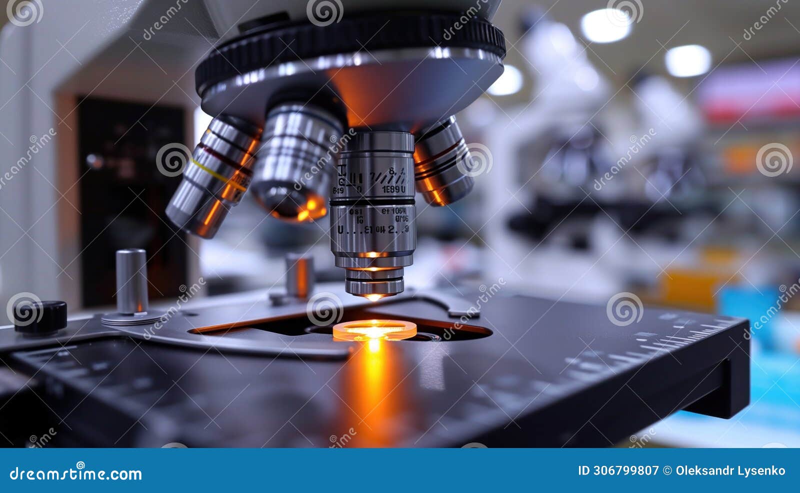 Microscope Close Up Research Laboratory Stock Illustration ...