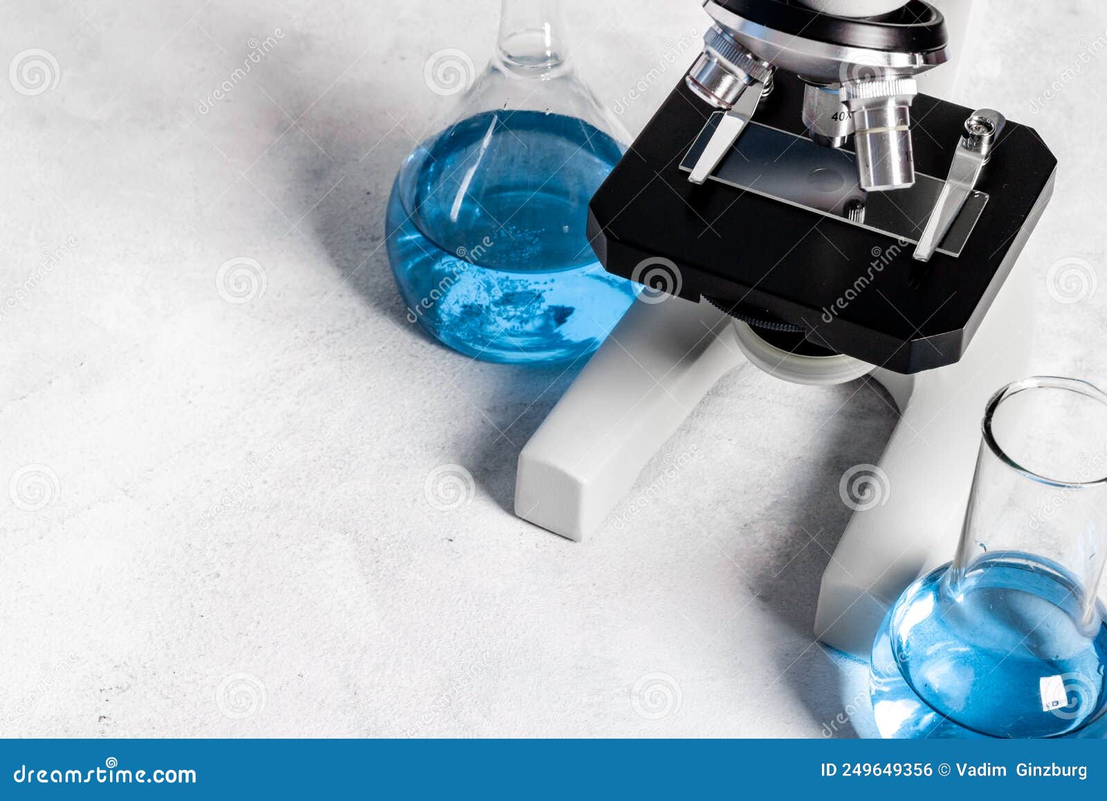 Microscope Close Up. Research in a Scientific Medical Laboratory Stock ...