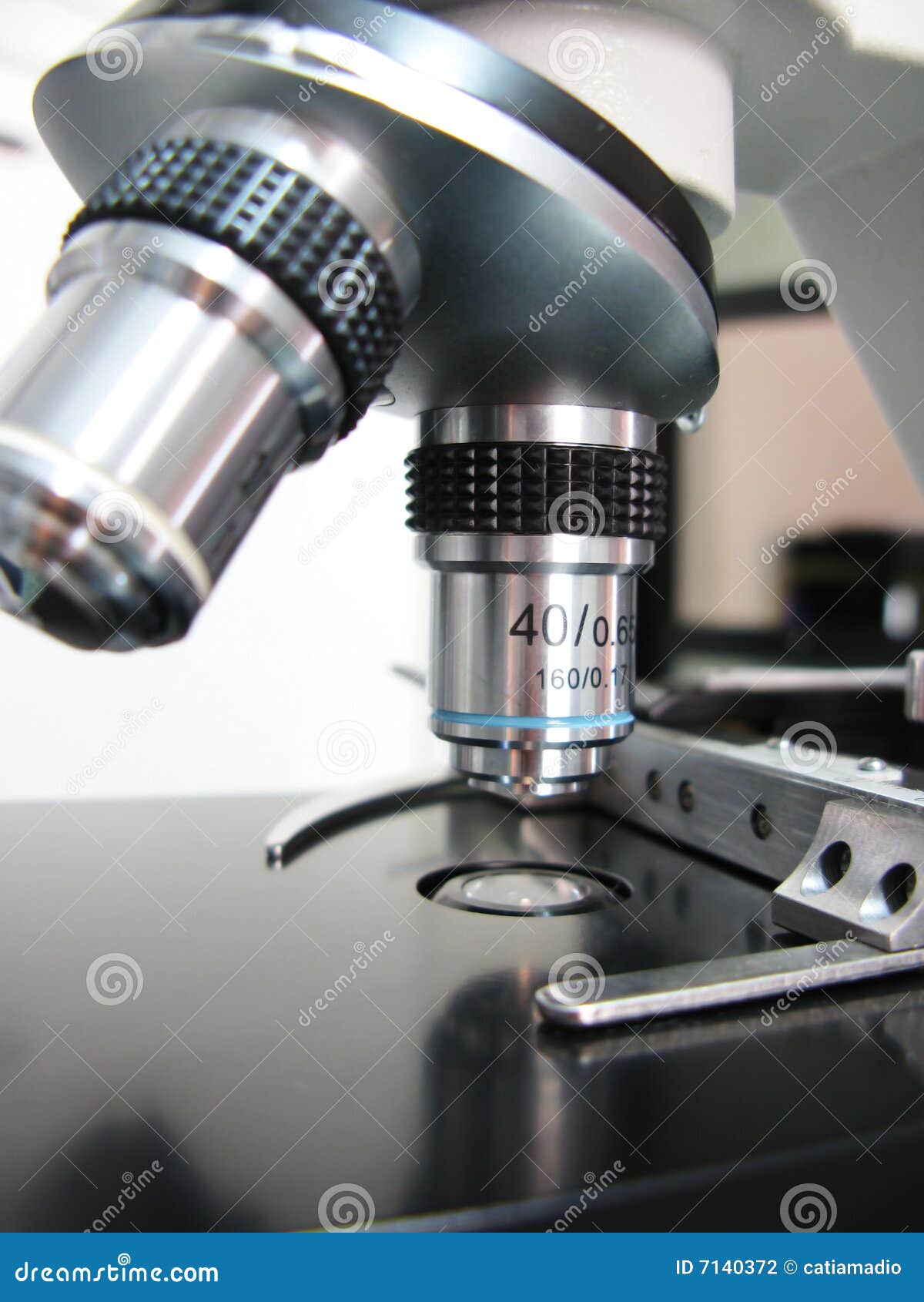 Microscope closeup stock photo. Image of lens, plate, microbiology ...