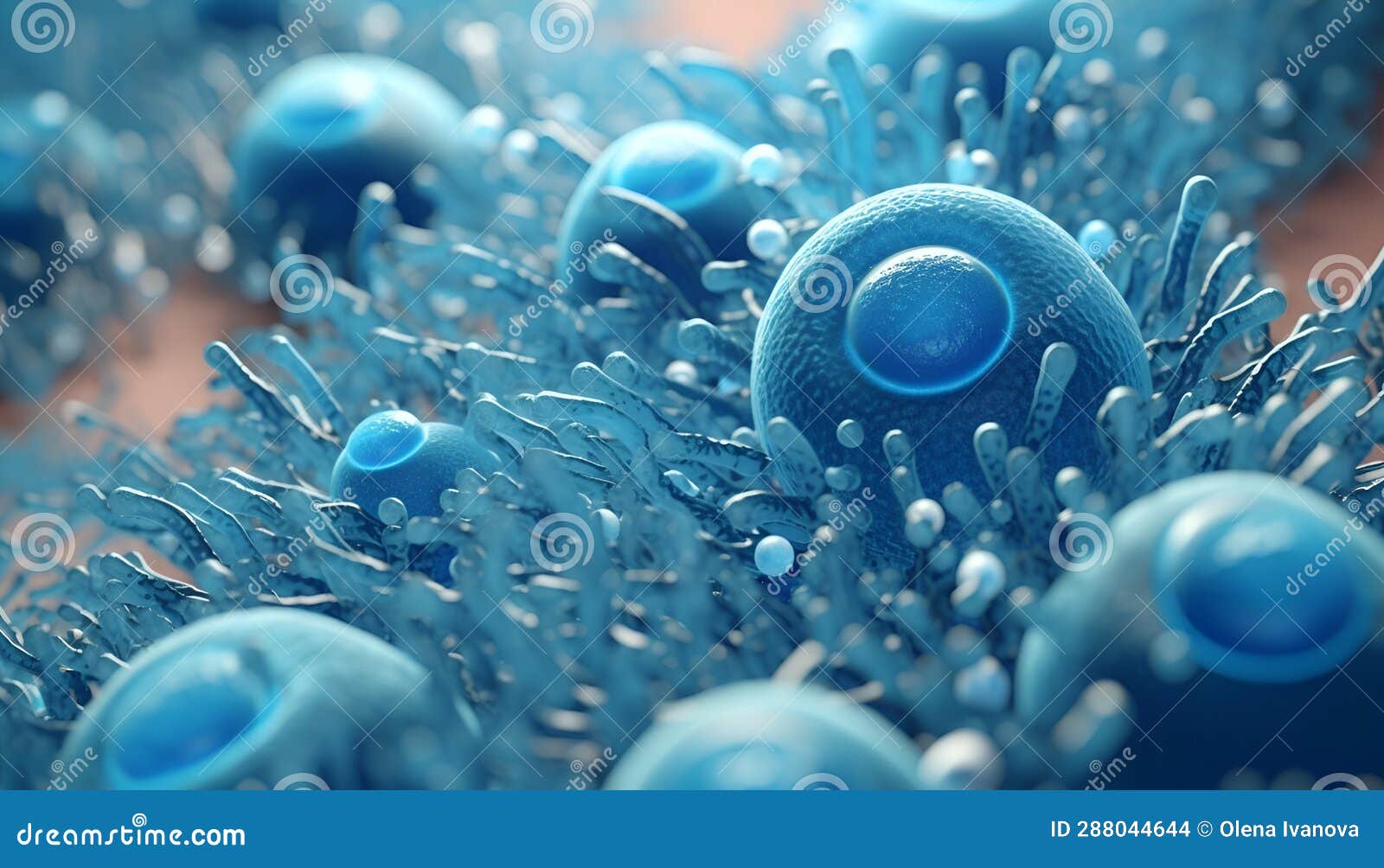 Microscope Closeup View of Bacteria Cells, Microbes Colony Cloud Flowing, Virus Stock ...