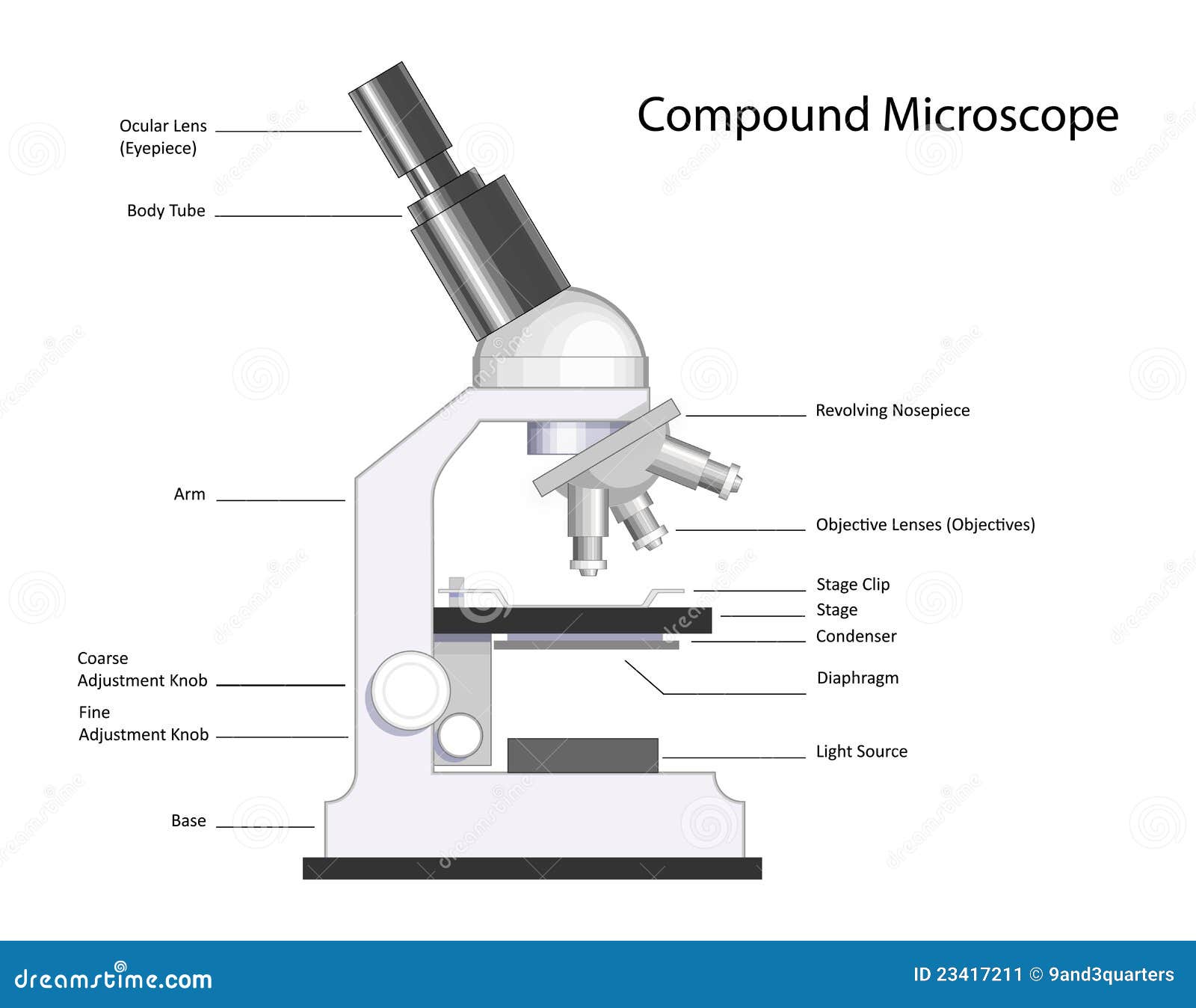Microscope composé illustration de vecteur. Illustration du science - 23417211
