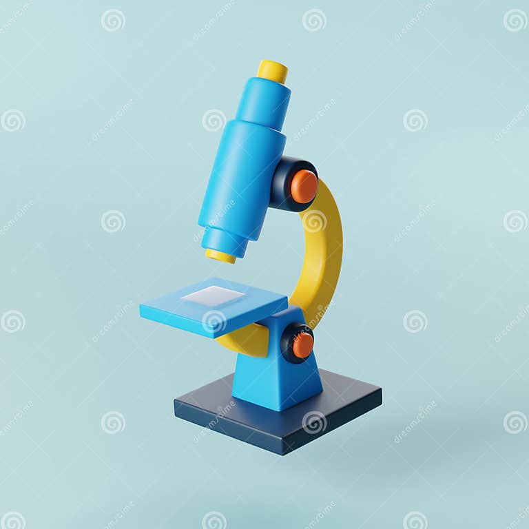 Microscope 3D Icon for Science, Laboratory, and Education Projects. 3D ...