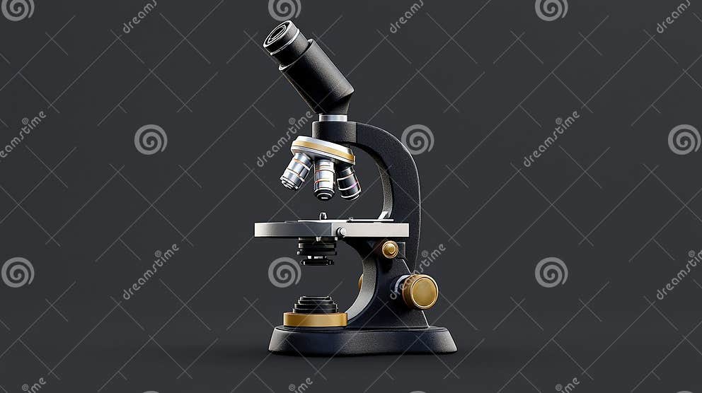 Microscope on Dark Background Stock Illustration - Illustration of ...
