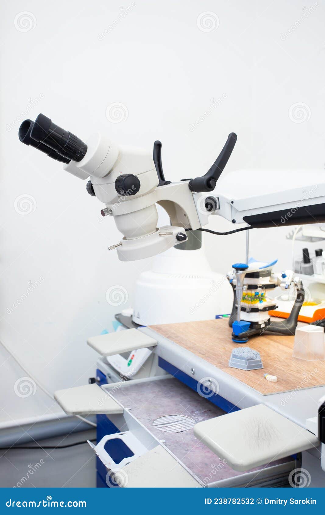 Microscope in a Dental Laboratory, a Technician S Workplace in a Dental ...