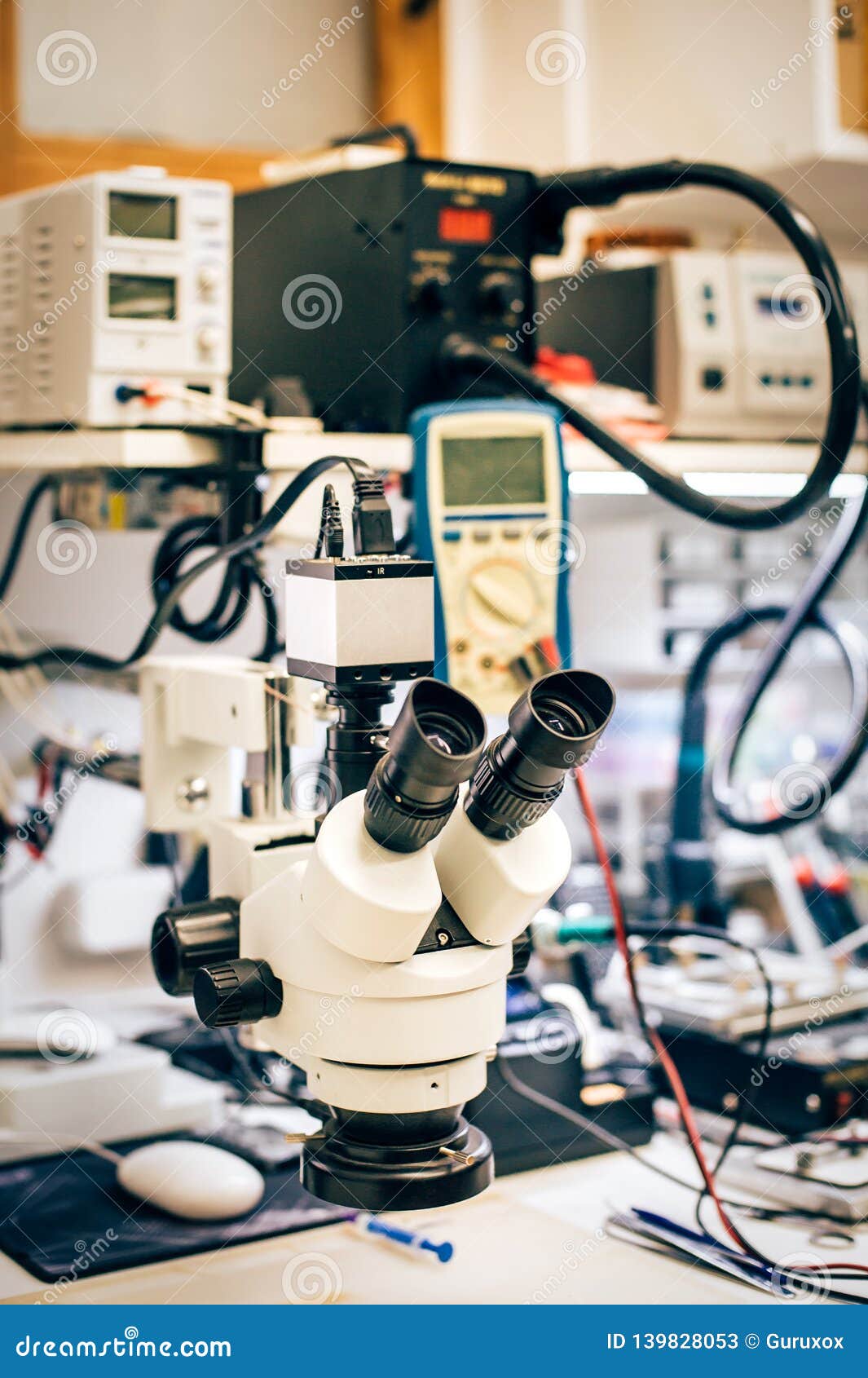 Microscope for Detail Macro View in Electronic Device Technology ...