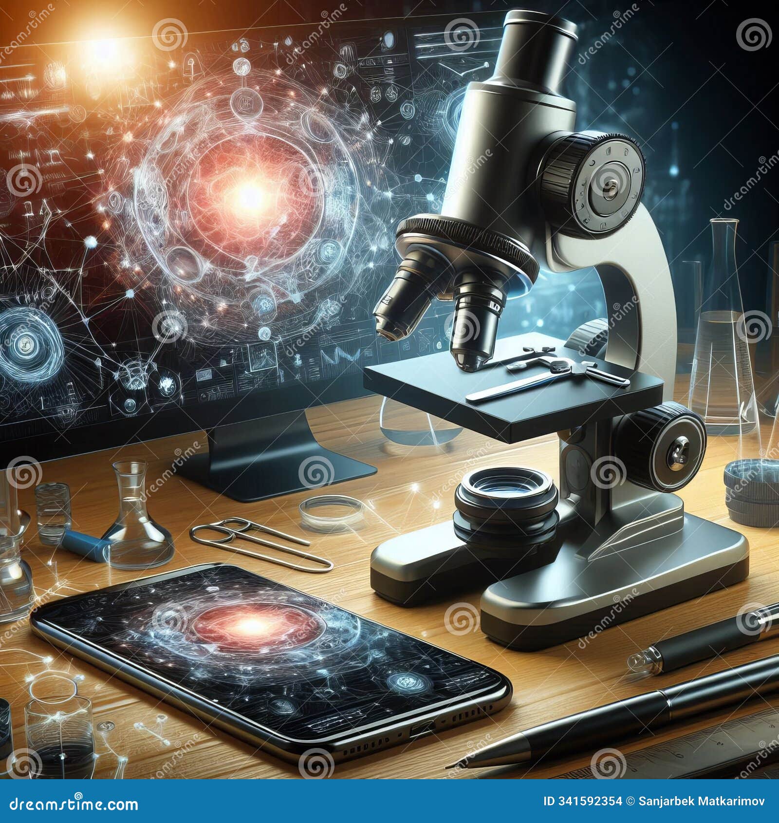 Microscope with Digital Camera a Microscope that Can Be Connecte Stock ...