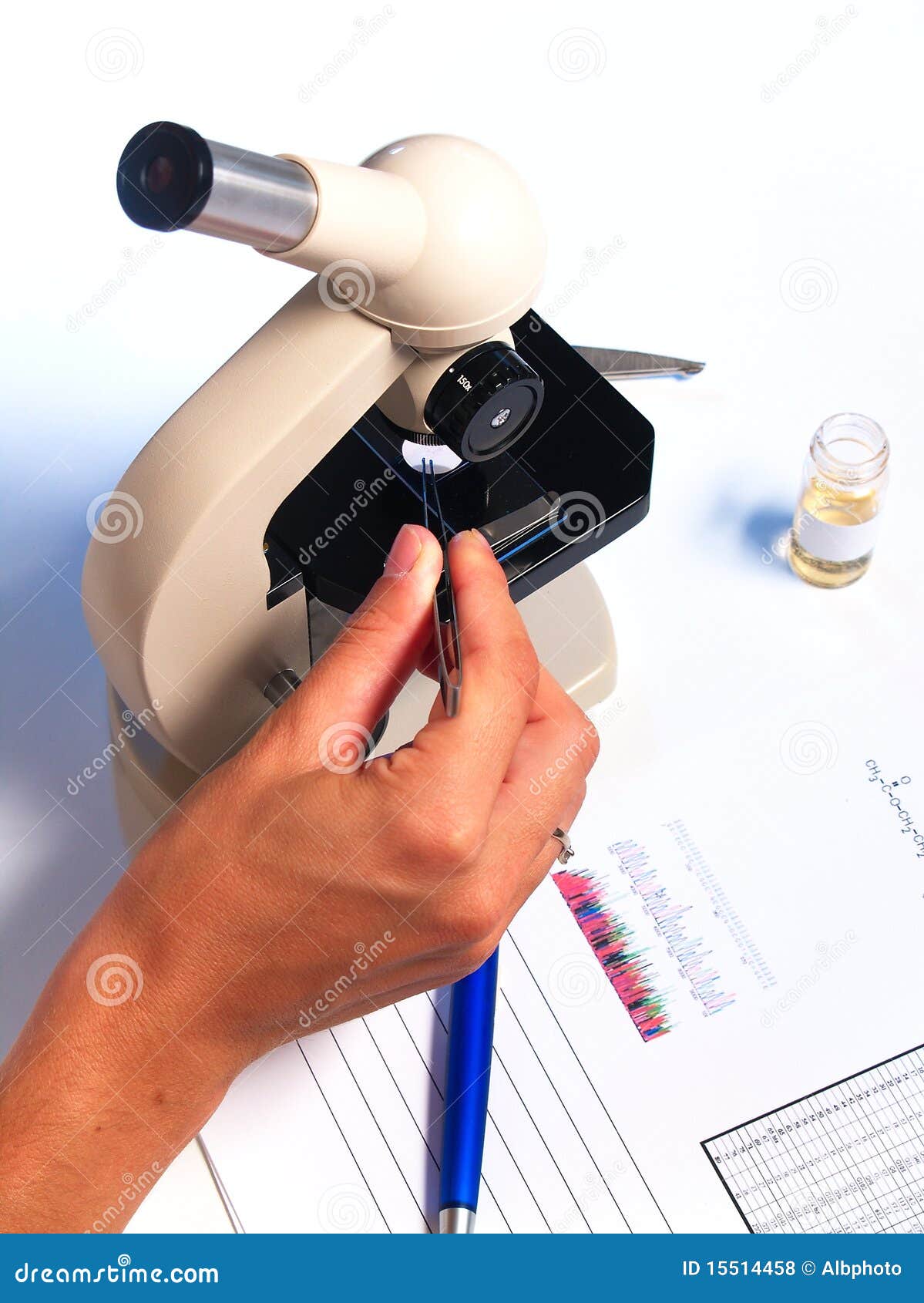 Microscope and doctor stock photo. Image of hand, molecule - 15514458
