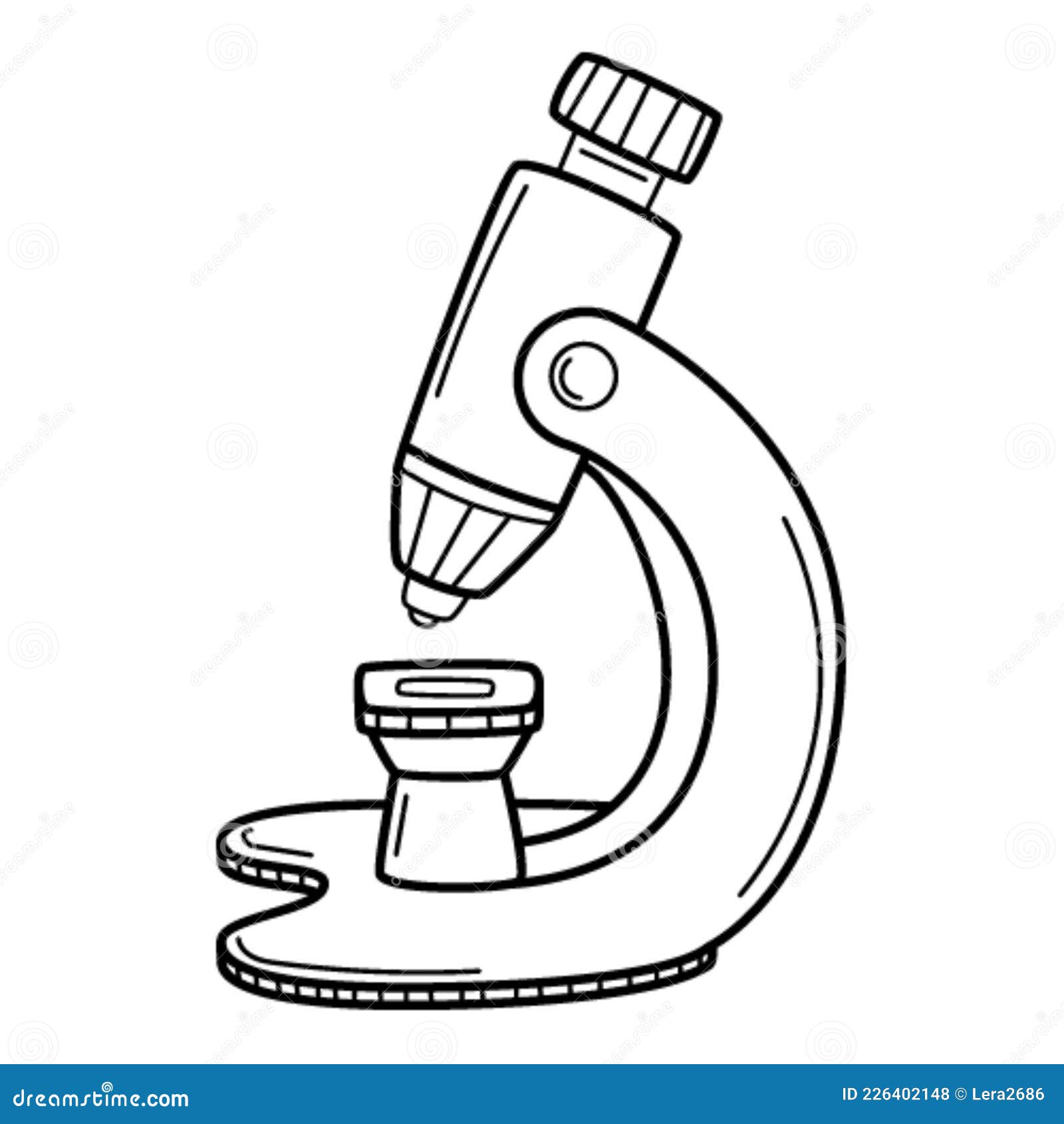 A Microscope. Doodle Style. an Optical Device. a Symbol of Science ...